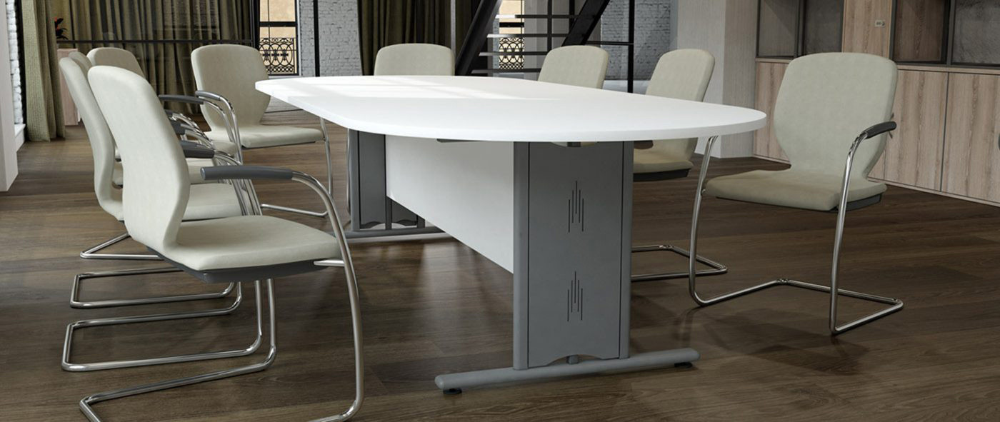 G5 Wire Managed Boardroom Table - 25mm Top, Steel Legs | Nutrend